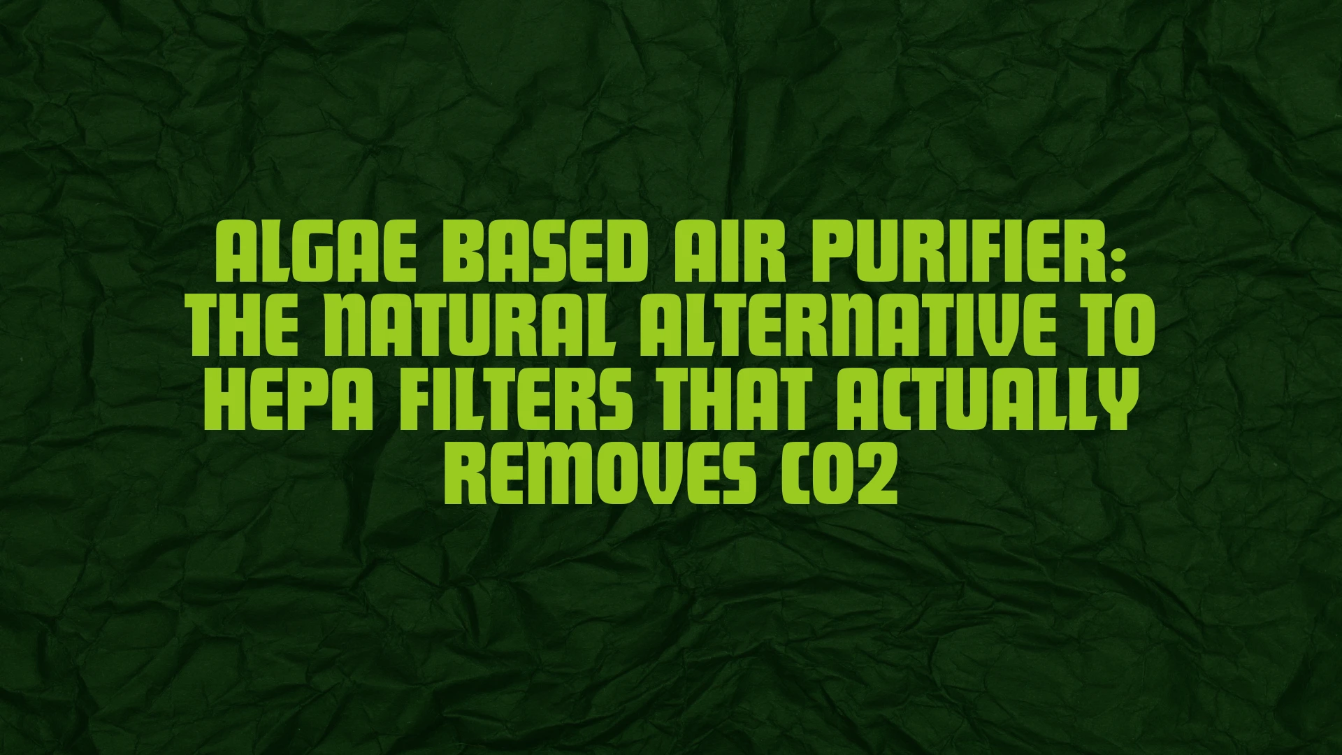 Algae Air Purifiers: Natural CO2 Removal Alternative